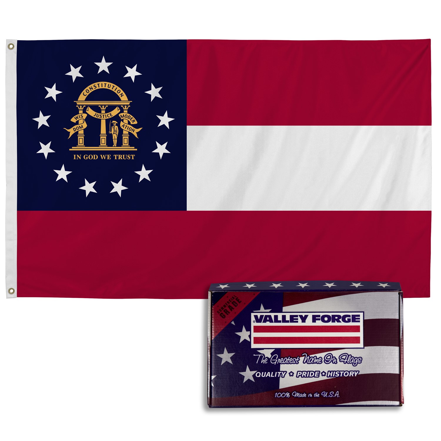 Spectramax 3'x5' Nylon Georgia Flag